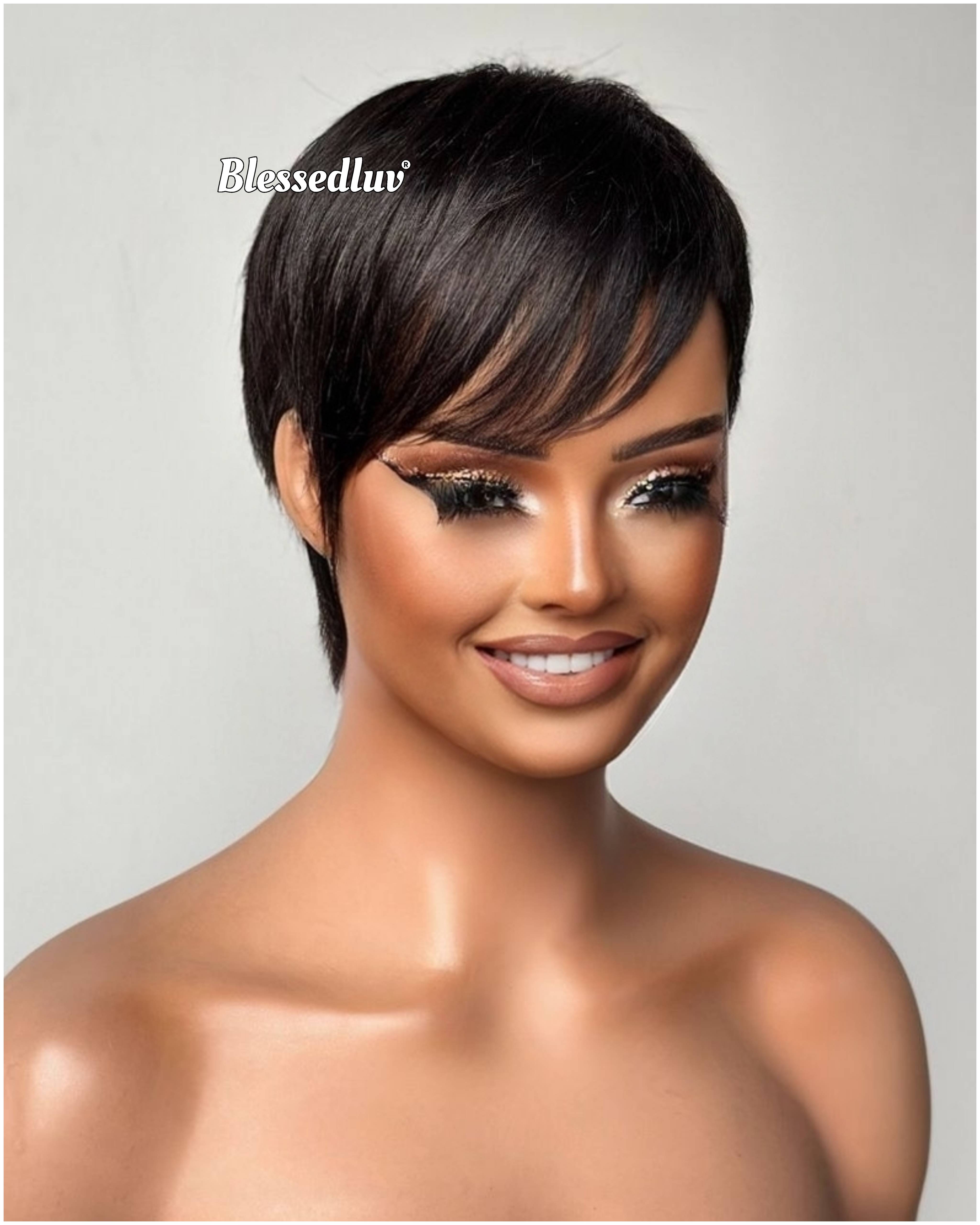 Leah – Pixie Cut Glueless Full Lace Wig, Ready to Wear – Blessedluv.com